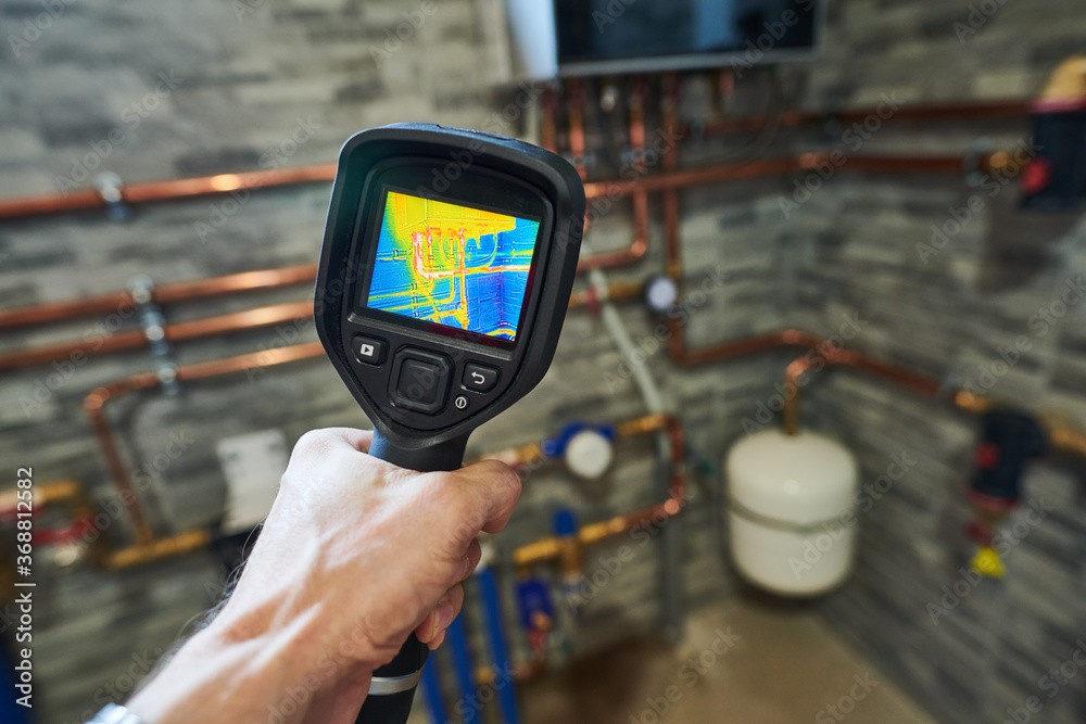 thermal imaging inspection of heating equipment Stock Photo | Adobe Stock