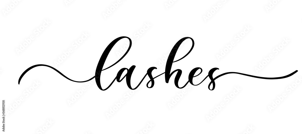 Lashes - vector calligraphic inscription with smooth lines for the ...