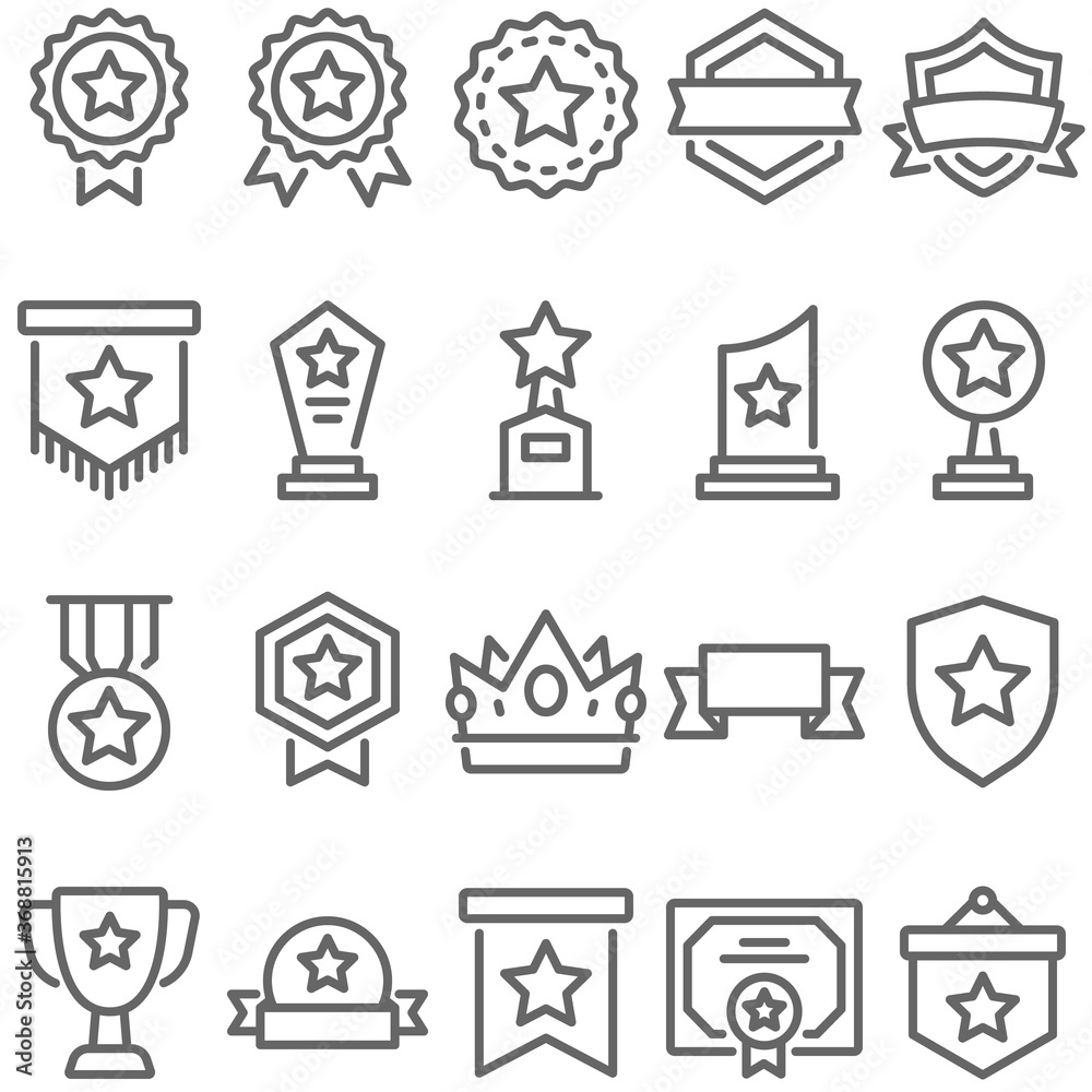 Rewards icon set vector illustration. Contains such icon as Army, Medal ...