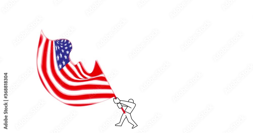 Looping animation of man waving a American flag. Stock Video | Adobe Stock
