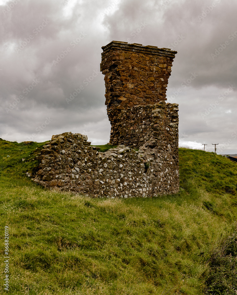 Red Bay Castle ruins, Antrim coast road, Waterfoot, County Antrim ...