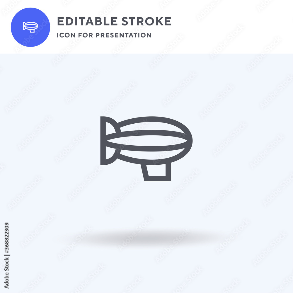 Blimp icon vector, filled flat sign, solid pictogram isolated on white ...