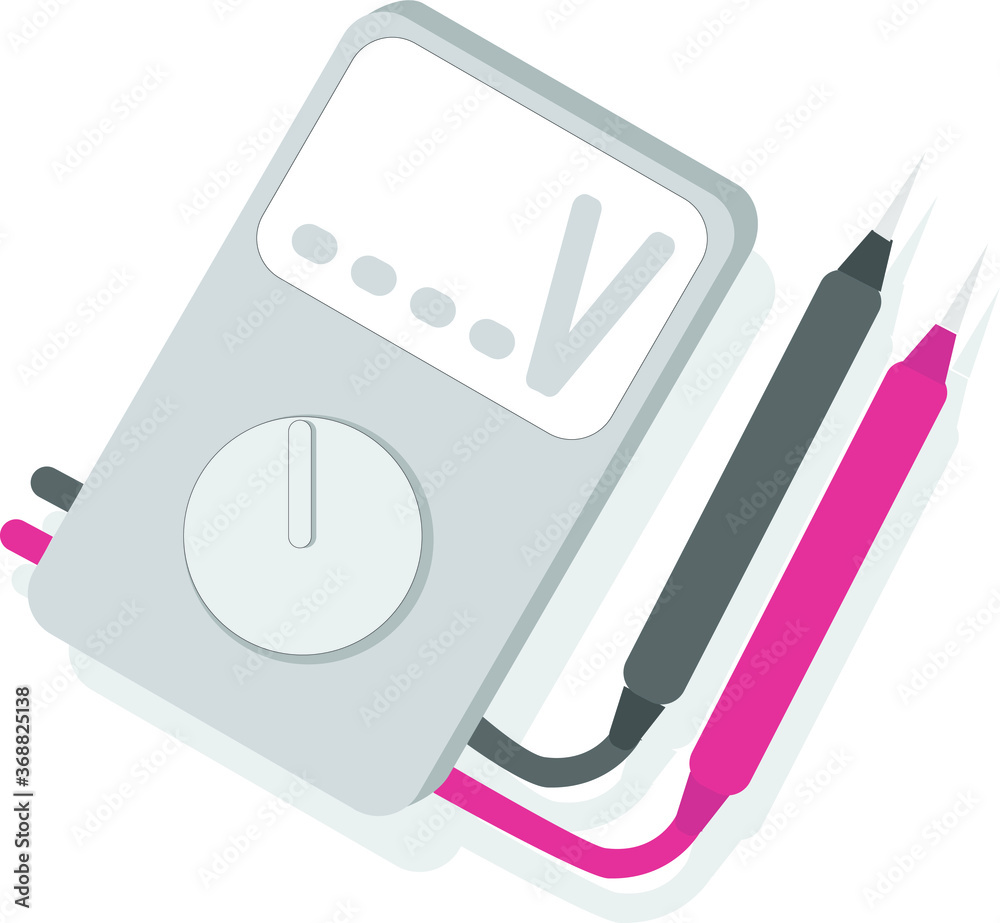 An avometer device. digital multimeter in the white background ...
