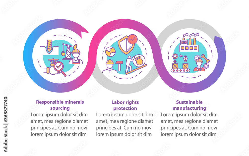 Industrial production vector infographic template. Minerals sourcing ...
