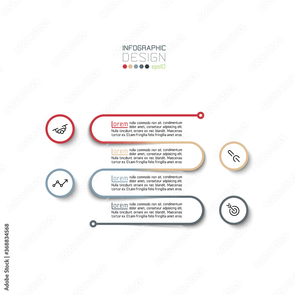 Design lines infographic can explain step of work, management, report ...