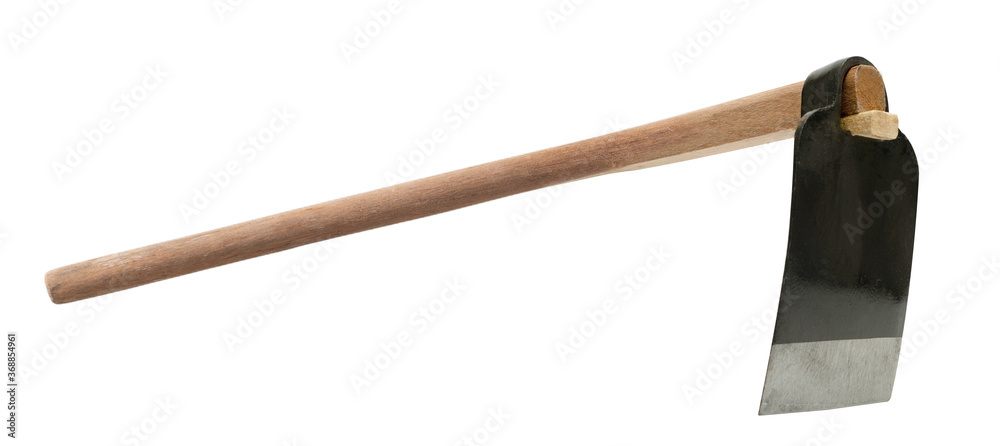 Poster Print grub hoe or grab hoe a garden isolated on white 50x22.3 cm