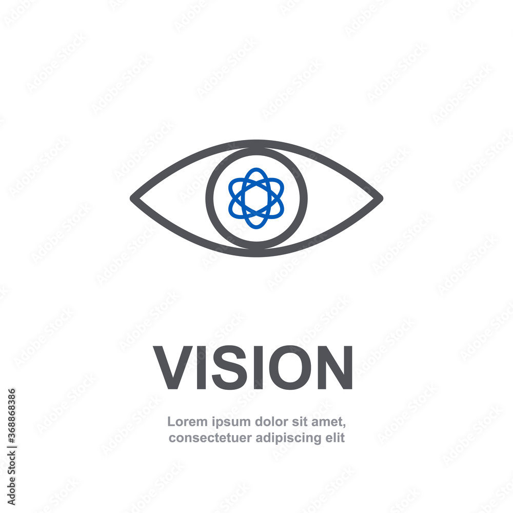 Abstract eye look - vision concept line vector illustration. Flat ...