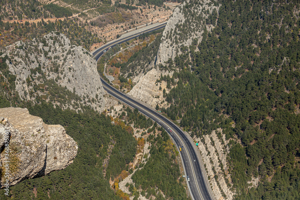 Gulek Castle. Road in the valley (Gulek Bogazı) Adana Turkey. Stock ...