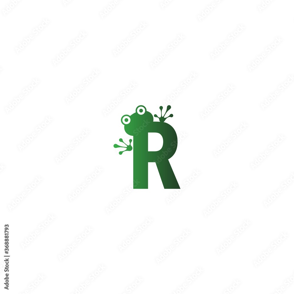 Letter R logo design frog footprints concept Stock Vector | Adobe Stock