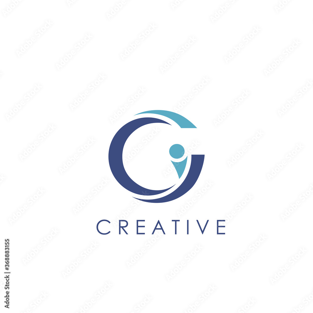 Simple Connecting CG Logo letter. Vector Graphic Branding Initial ...