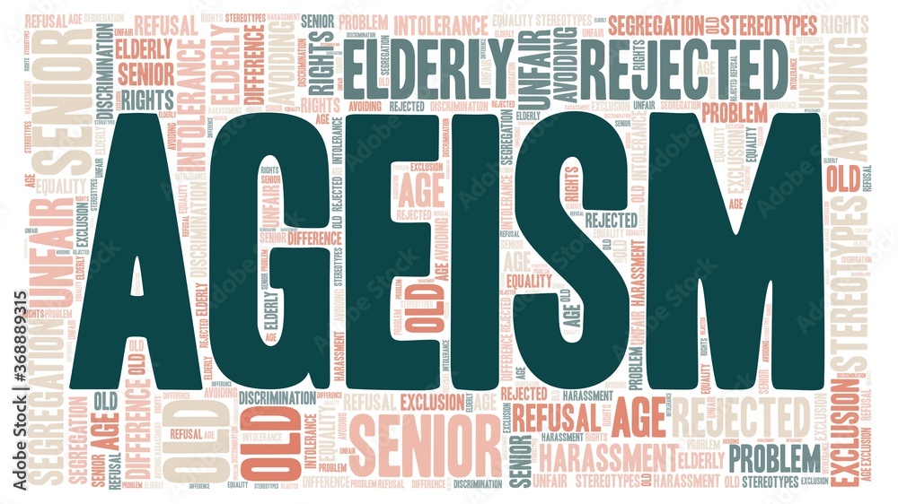 Ageism word cloud isolated on a white background Stock Vector | Adobe Stock