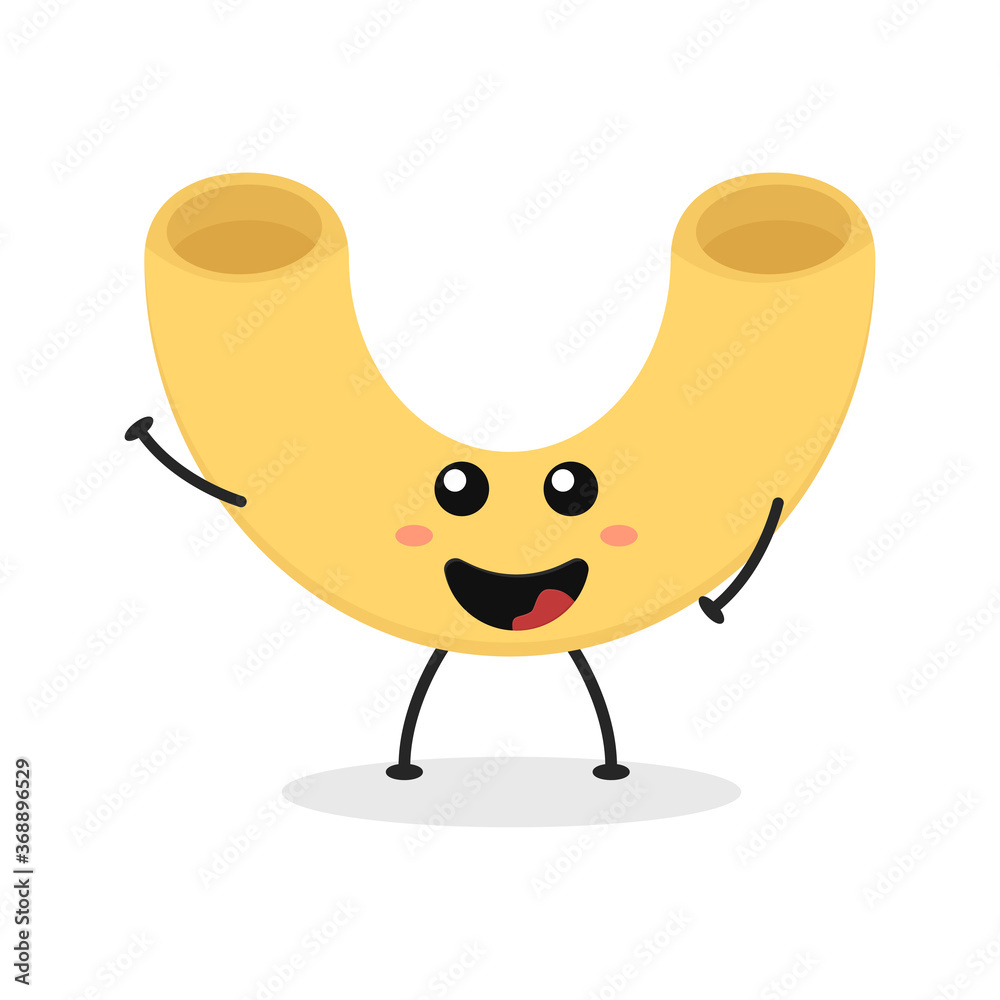 Cute flat cartoon Italian pasta illustration. Vector illustration of ...