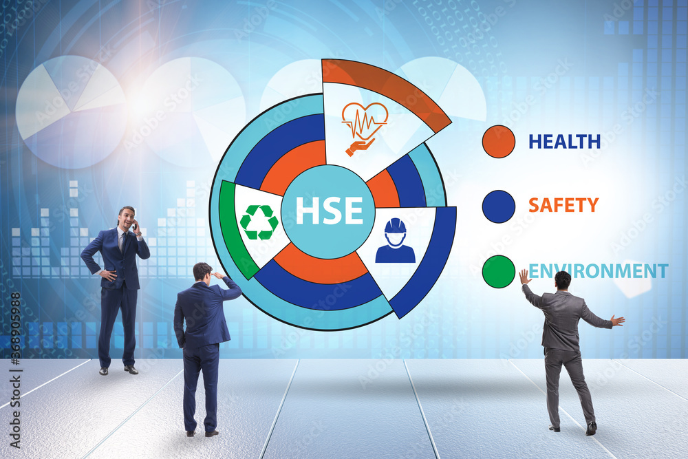 HSE concept for health safety environment with businessman Stock Photo ...