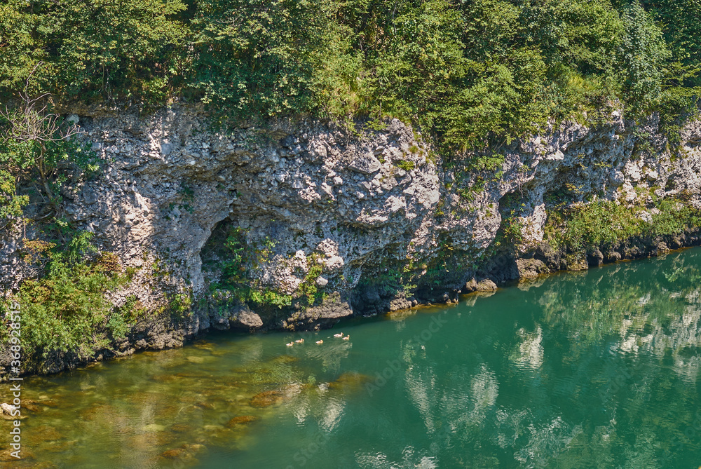 the waters of the Isonzo river now clear and transparent they were ...