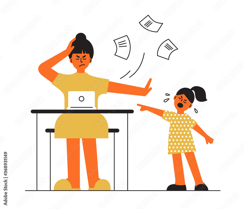 Frustrated Mother Cartoon