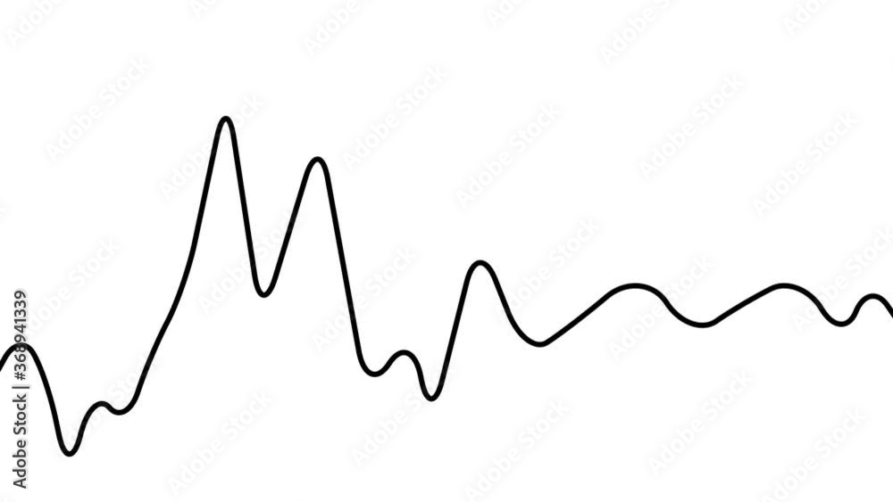 Motion graphics drawing of an Audio Wave, heartbeat or sound wave. 2d ...