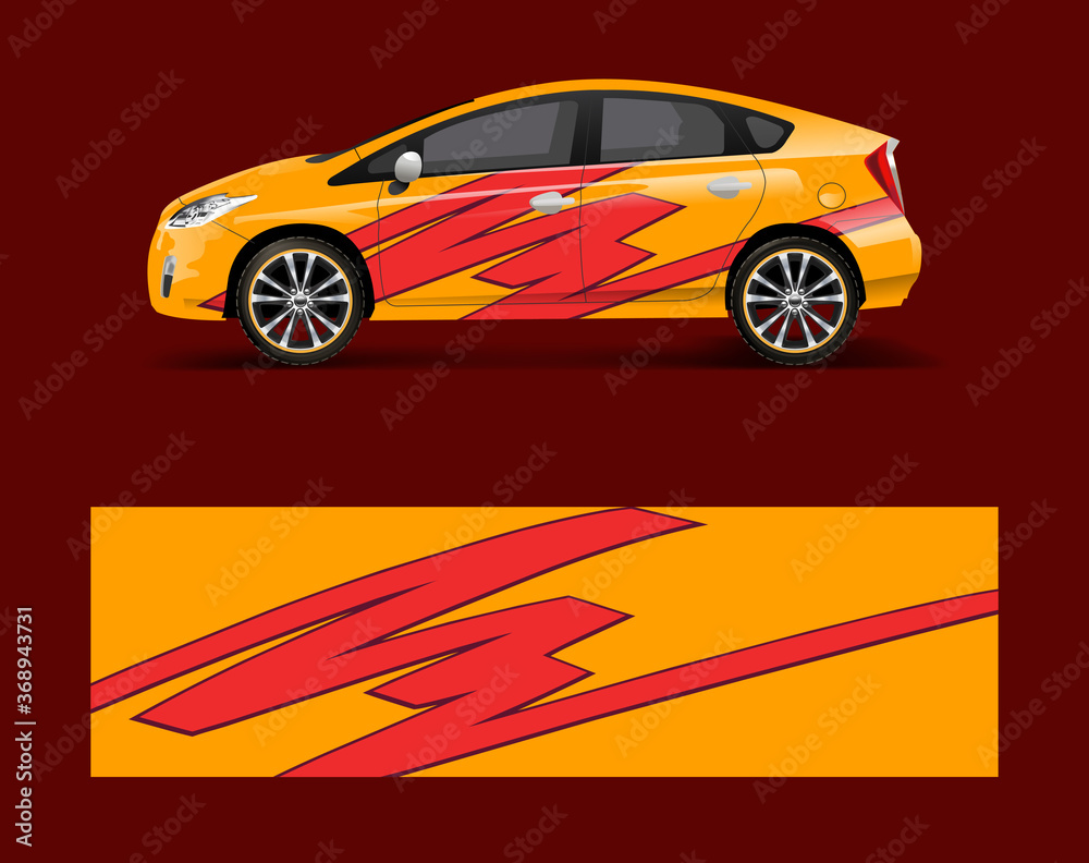 Car decal graphic vector wrap vinyl sticker. Graphic abstract wave ...