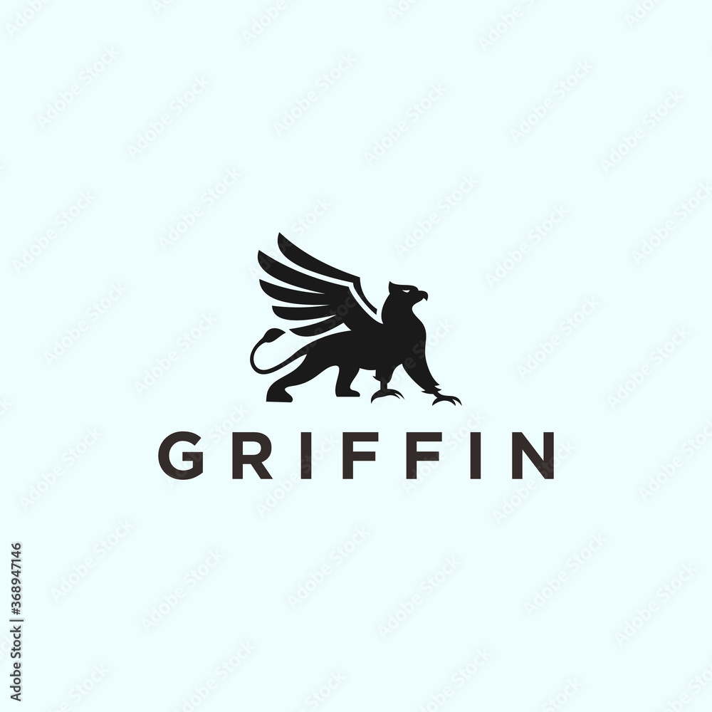 griffin logo design vector silhouette illustration Stock Vector | Adobe ...