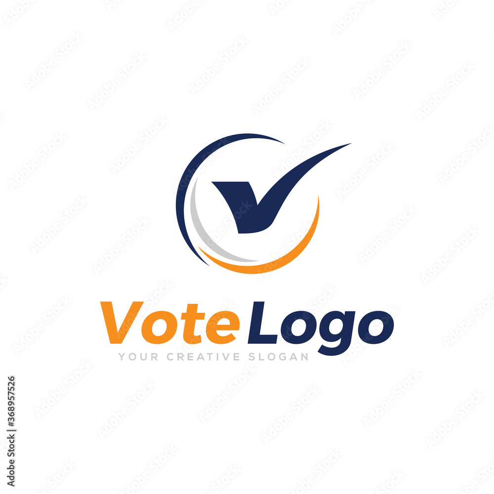 Vote Logo And Check Mark Logo Vector Stock Vector | Adobe Stock