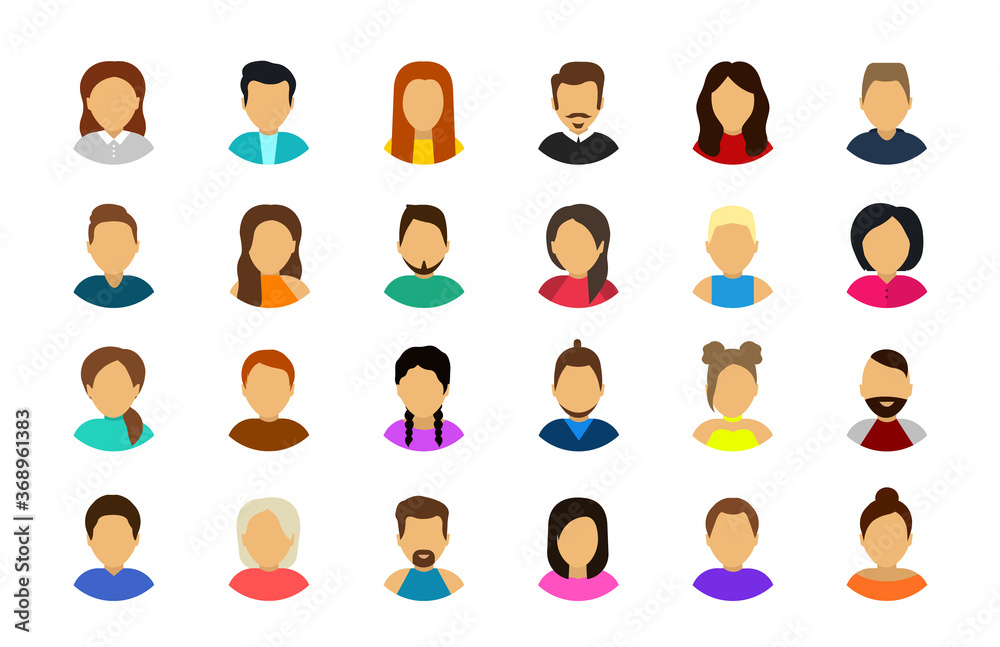 Set of avatars profile. Men and women avatar account. Male and female ...