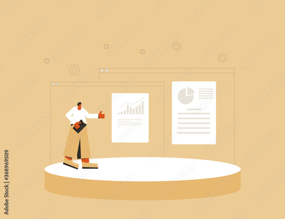 Financial report concept. Business presentation preparation. Audit ...