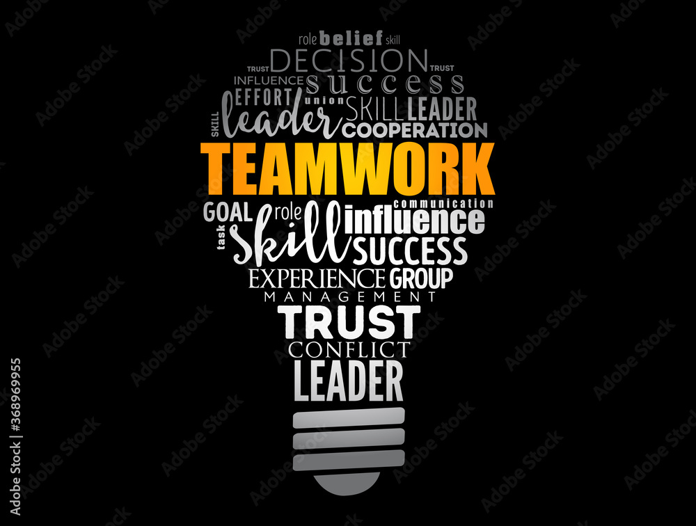 Teamwork light bulb word cloud, business concept background Stock Photo ...