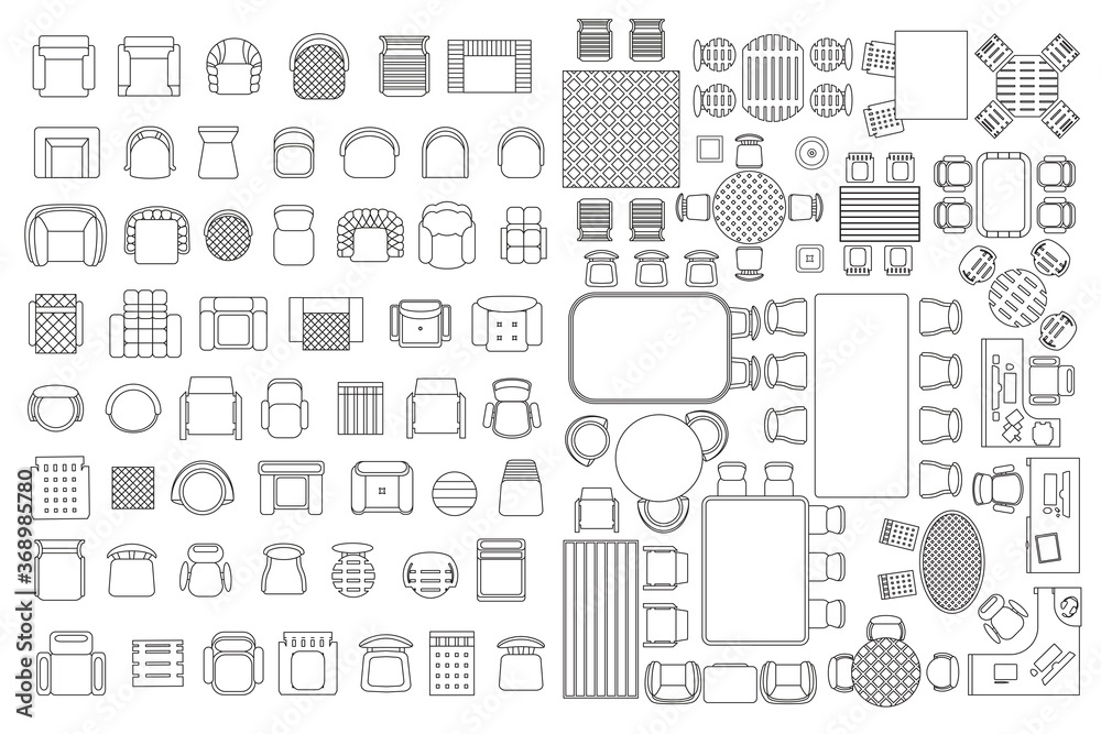 Chair Icons Top View