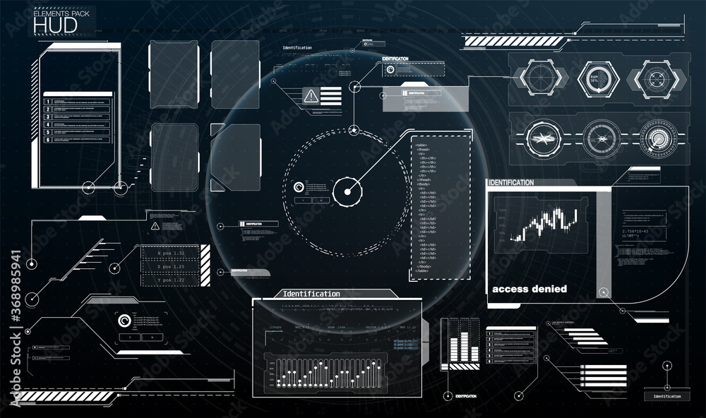set Interface elements HUD, UI, GUI. Vector Callout Titles set ...