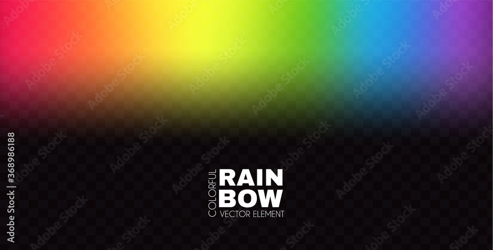 Rainbow on transparent background. Realistic spectrum color effect ...