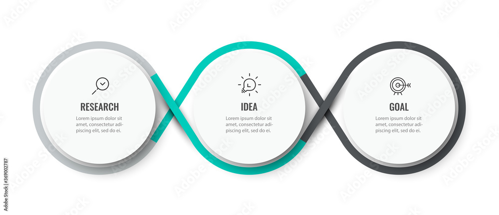 Vector Infographic design template with 3 options or steps. Can be used ...