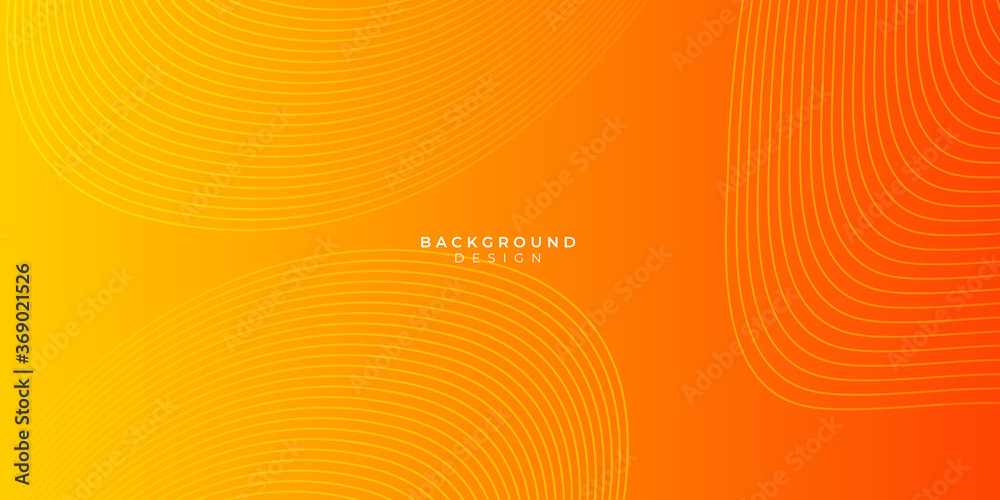 Abstract yellow and orange warm tone background with simply curve ...