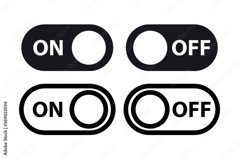 Vetor de Black and white switch buttons. Switch button sign On/Off ... Vetor de Black and white switch buttons. Switch button sign On/Off ...