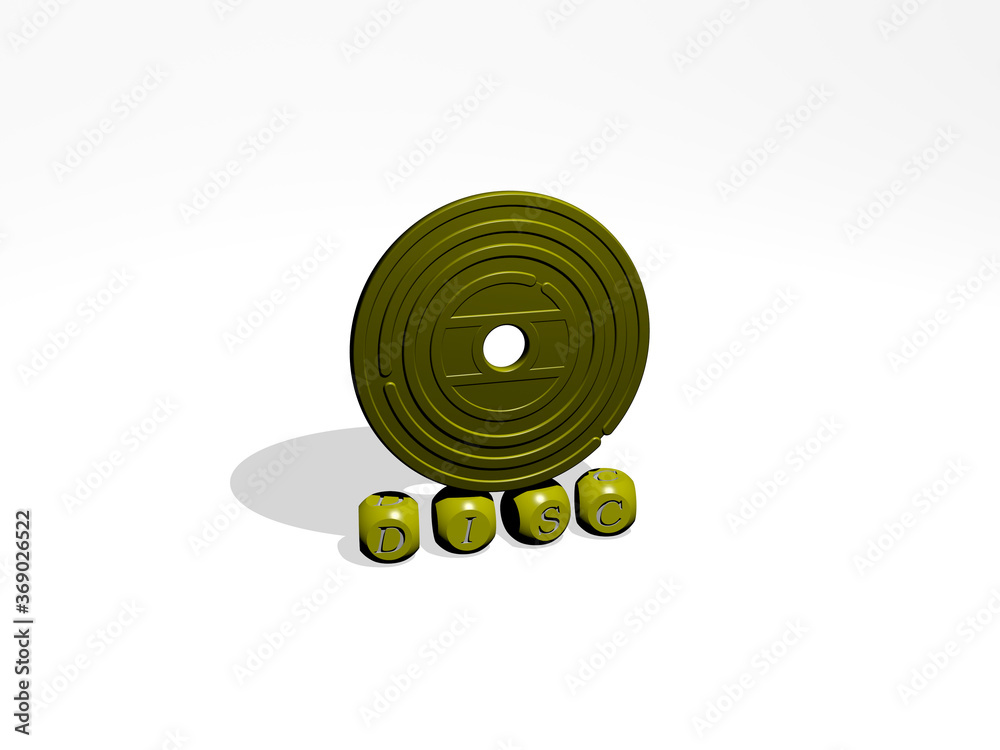 3D representation of DISC with icon on the wall and text arranged by ...