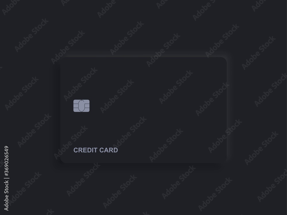 Neomorphism plastic bank credit card template with chip and shadow ...