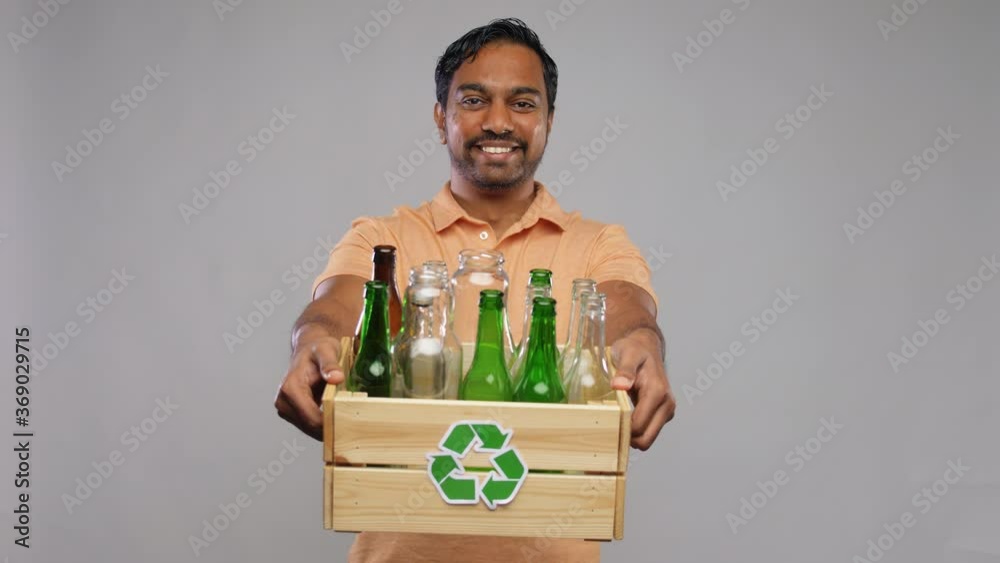 recycling, waste sorting and sustainability concept - happy smiling ...