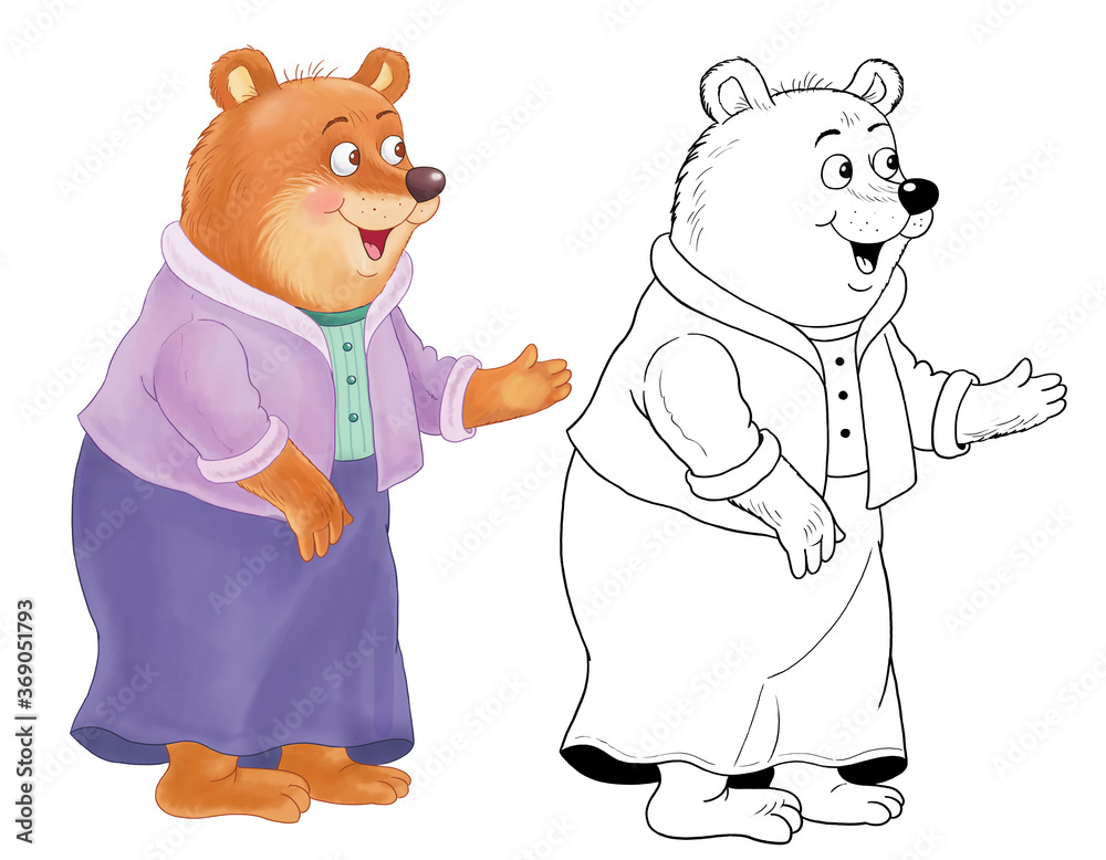 Goldilocks and the three bears. Fairy tale. Cute and funny cartoon ...