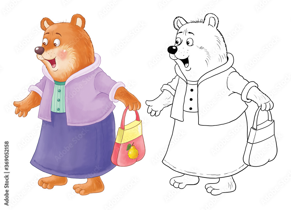 Goldilocks and the three bears. Fairy tale. Cute and funny cartoon ...