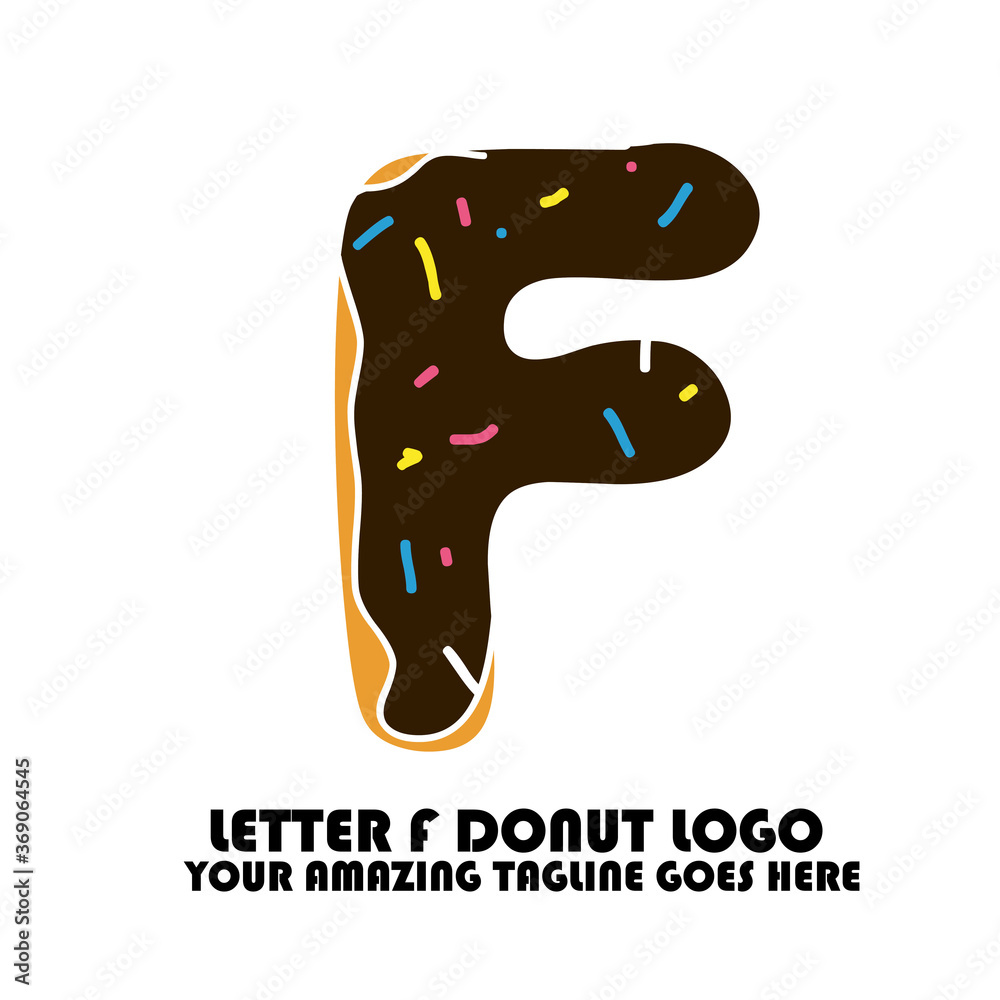 The Best and Delicious Letter F Donuts Shop Logo for Cafe and Bakery ...