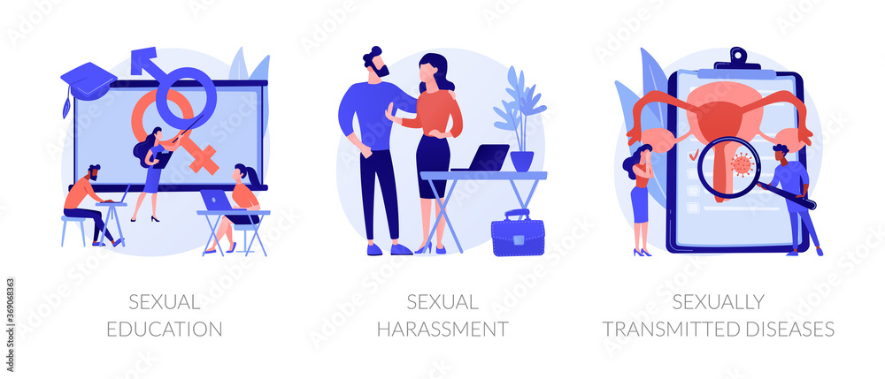 Sexual Behavior Abstract Concept Vector Illustration Set Sexual
