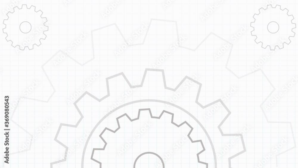 Engine gears wheels rotating animation on blueprint animation. Working ...