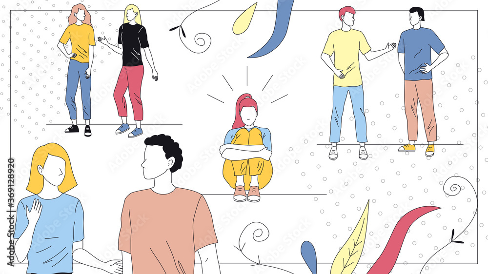 Relationship Between People Concept. Male And Female Characters ...