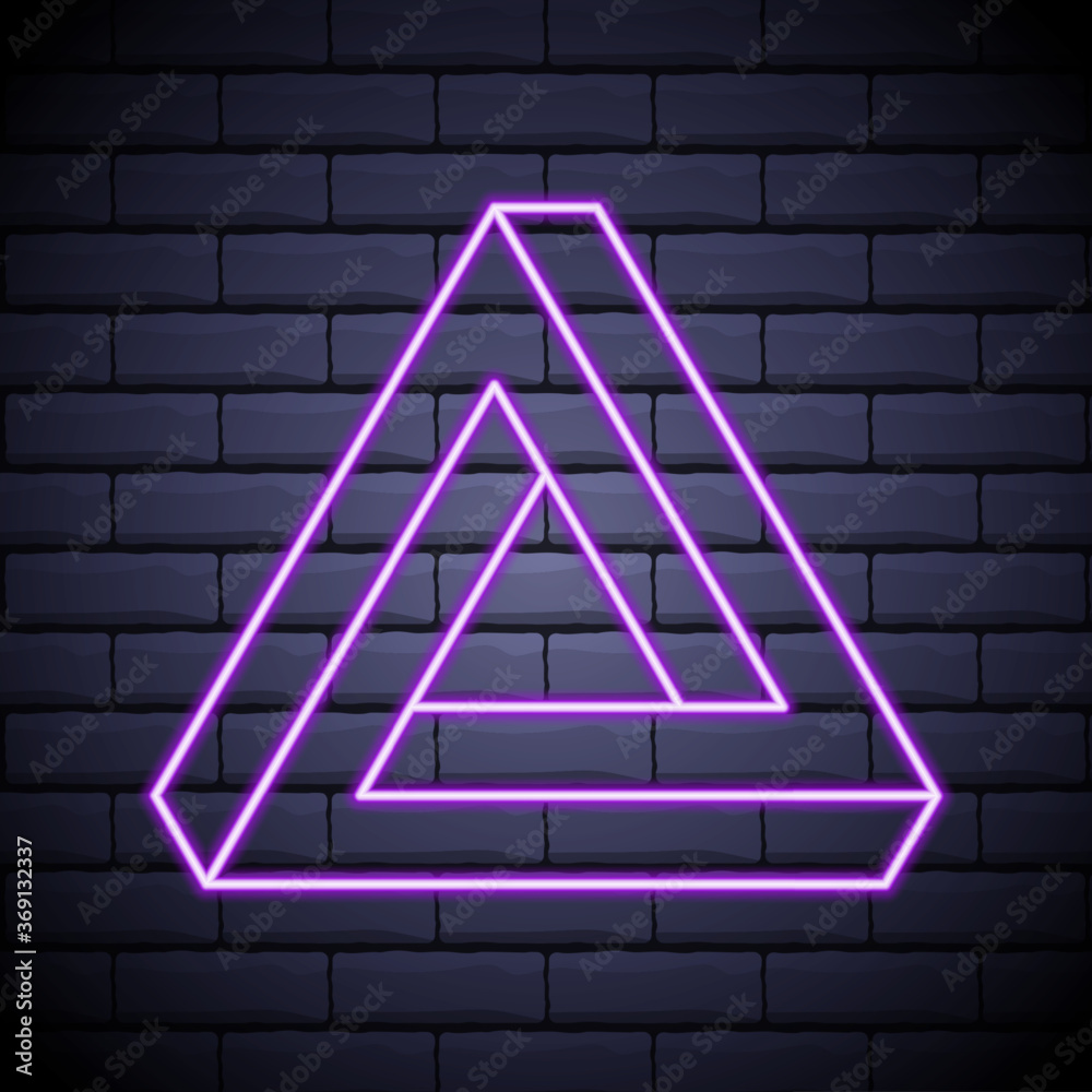 Mobius Triangle Loop Neon Sign Style Impossible Geometric - Vector ...