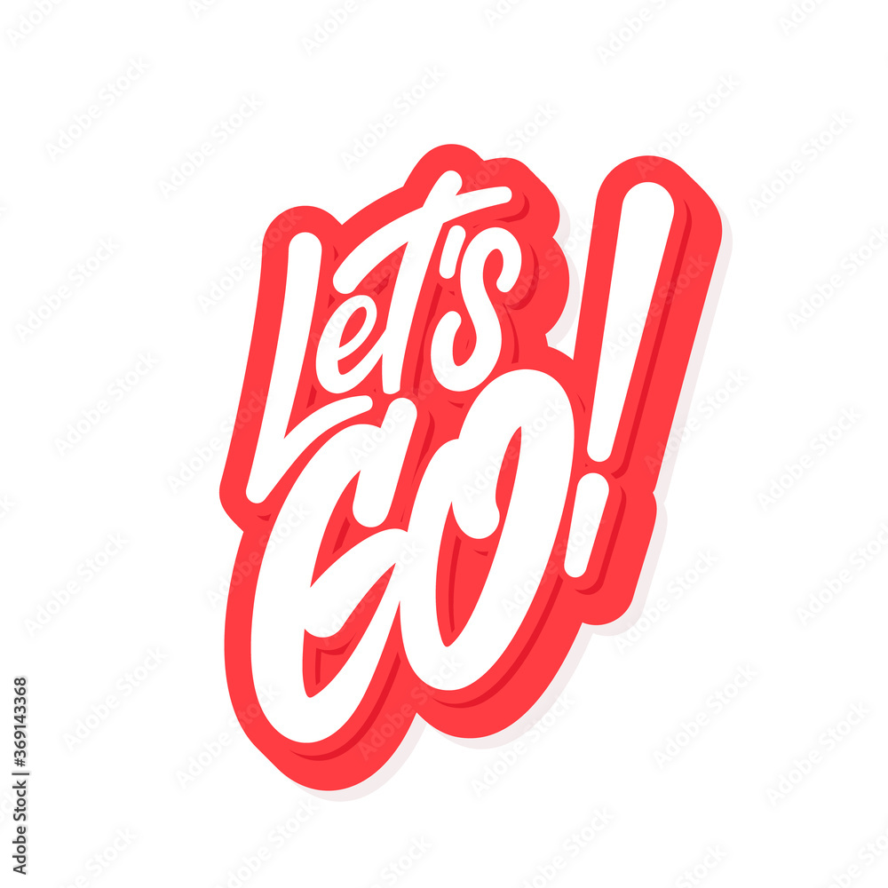 Let's Go. Vector lettering banner. Stock Vector | Adobe Stock