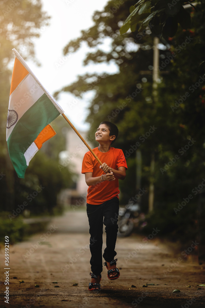 Child Holding Flag