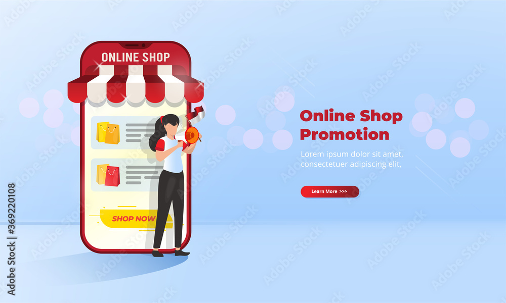 Online shop promotion with Indonesian national day offers concept Stock ...
