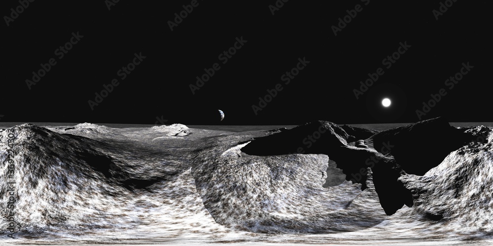 Moon surface, HDRI, environment map , Round panorama, spherical ...