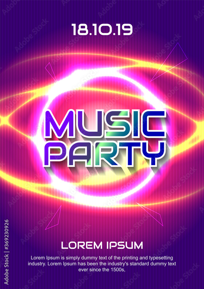 Music party design poster invitation banner templates vector background ...