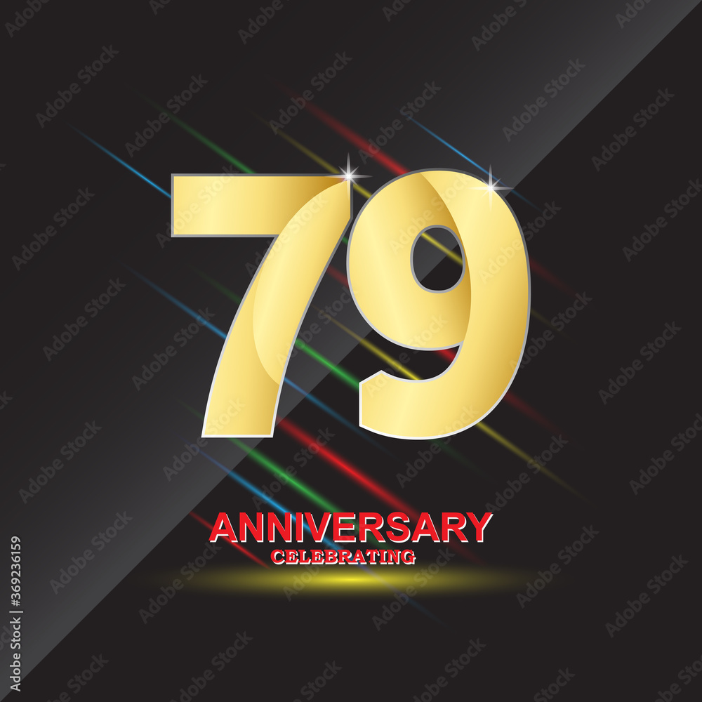 79 anniversary logo vector template. Design for banner, greeting cards ...
