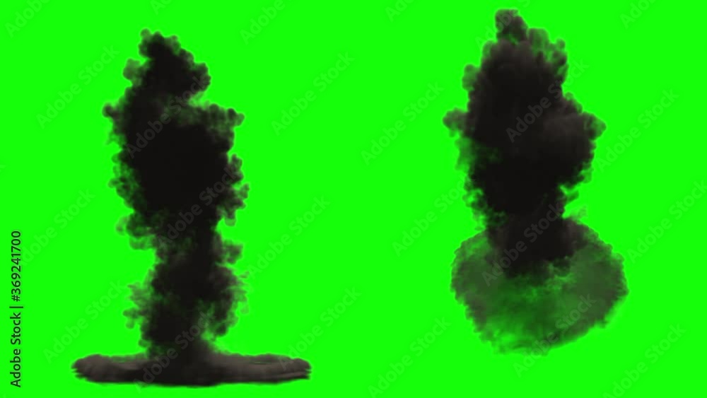 explosion bomb fire effect on green screen background 3d animation ...