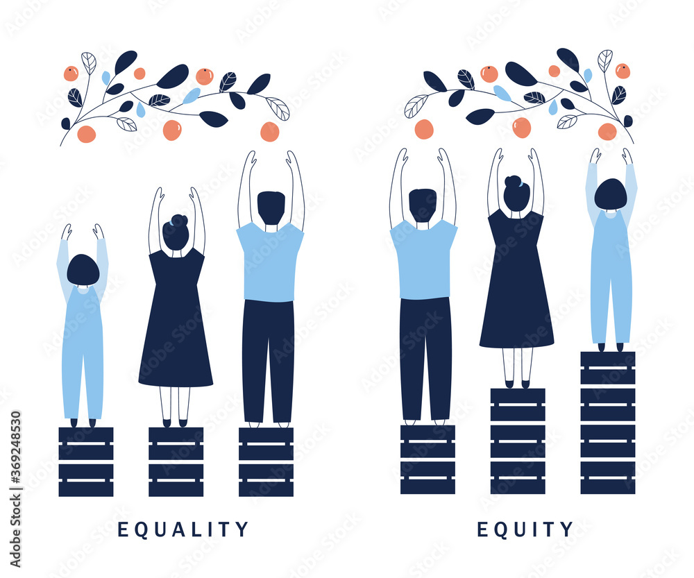 Equality and Equity Concept Illustration. Human Rights, Equal ...